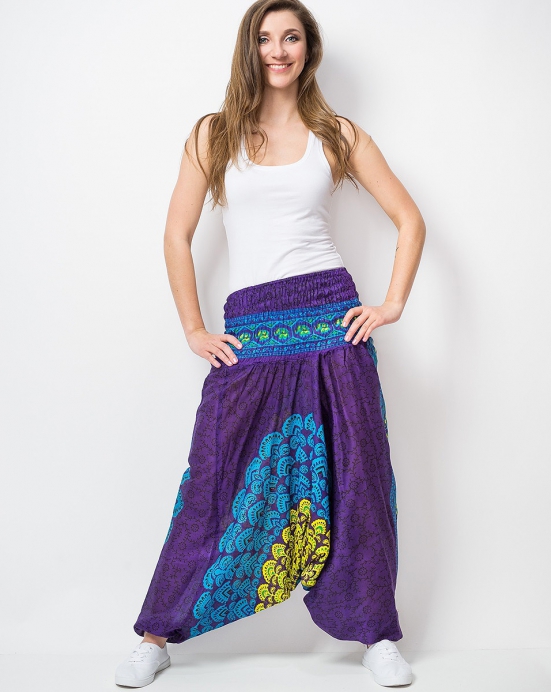 Kalhoty Aladin - fialová mandala