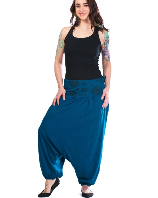 Kalhoty Mandala – petrolejové